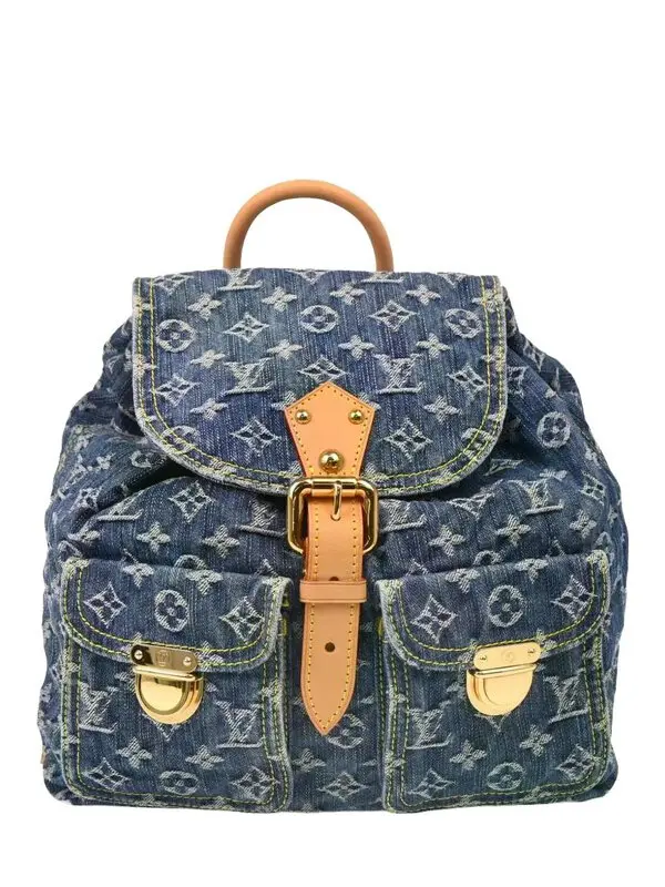 LOUIS VUITTON 2006 Monogram Denim Backpack - Blue