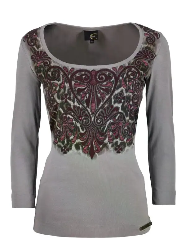 Just Cavalli Baroque-print T-shirt - Grey
