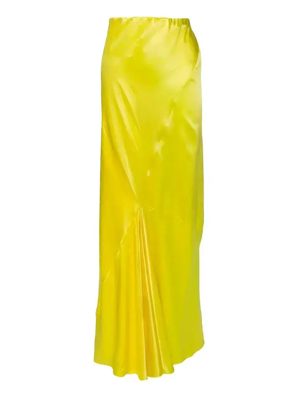 Roberto Cavalli Silk Flared Skirt - Yellow