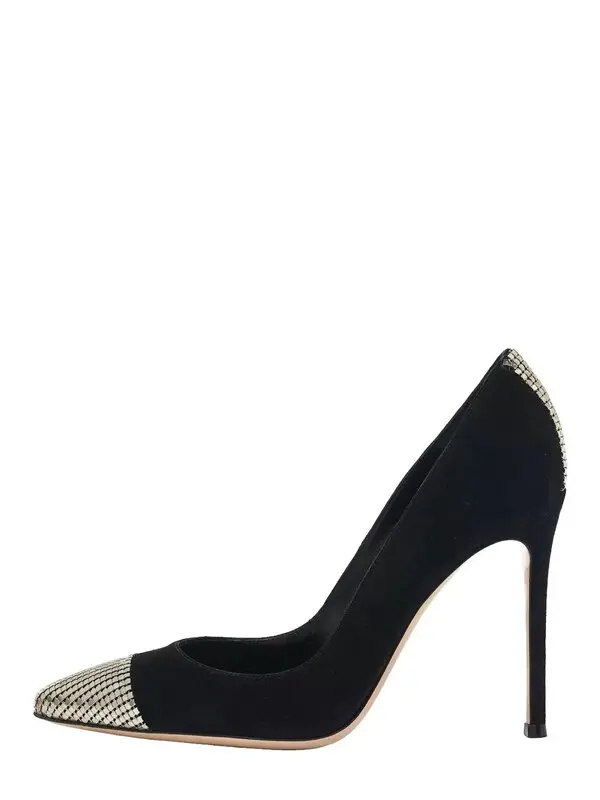 GIANVITO ROSSI Crystal-embellished Pointed-toe Pumps - Black