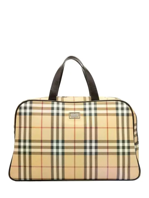 Burberry House Check Canvas Travel Bag - Brown