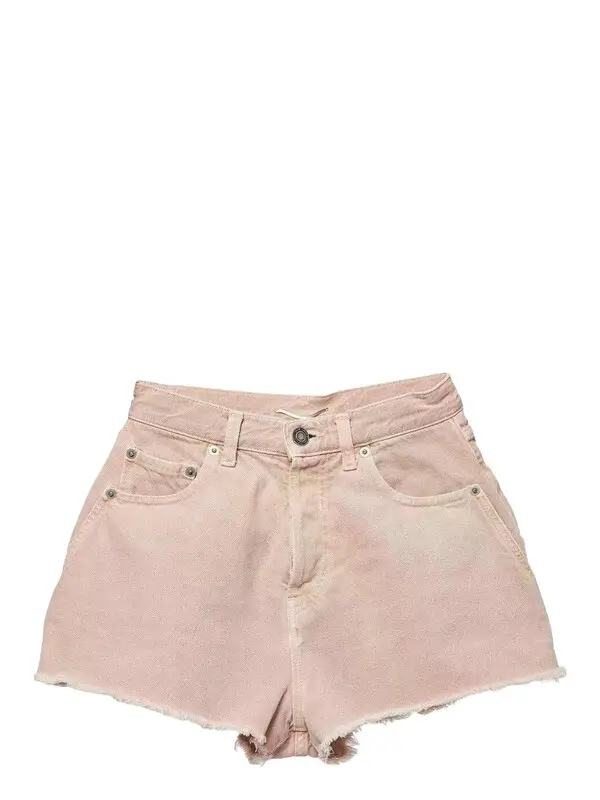 Saint Laurent Frayed-hem Denim Shorts - Pink