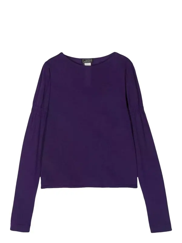 Versace 2000s Gathered Sweater - Purple