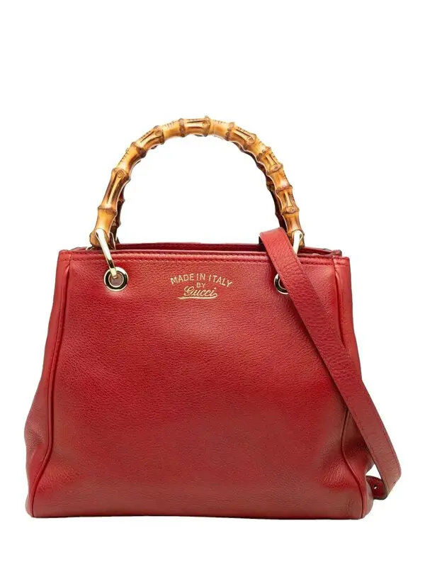 Gucci Bamboo Shopper Satchel - Red