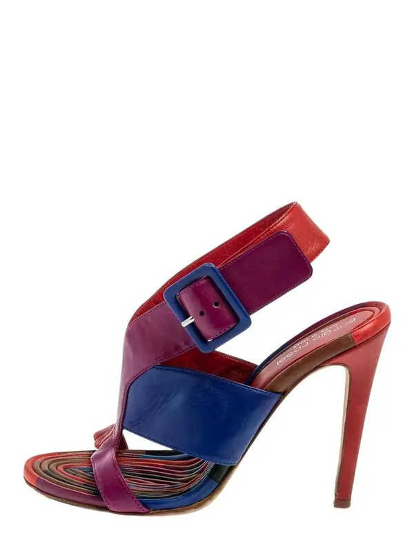 SERGIO ROSSI 100mm Color-block Sandals - Pink