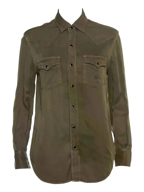 Saint Laurent Lyocell Flap-pocket Shirt - Green