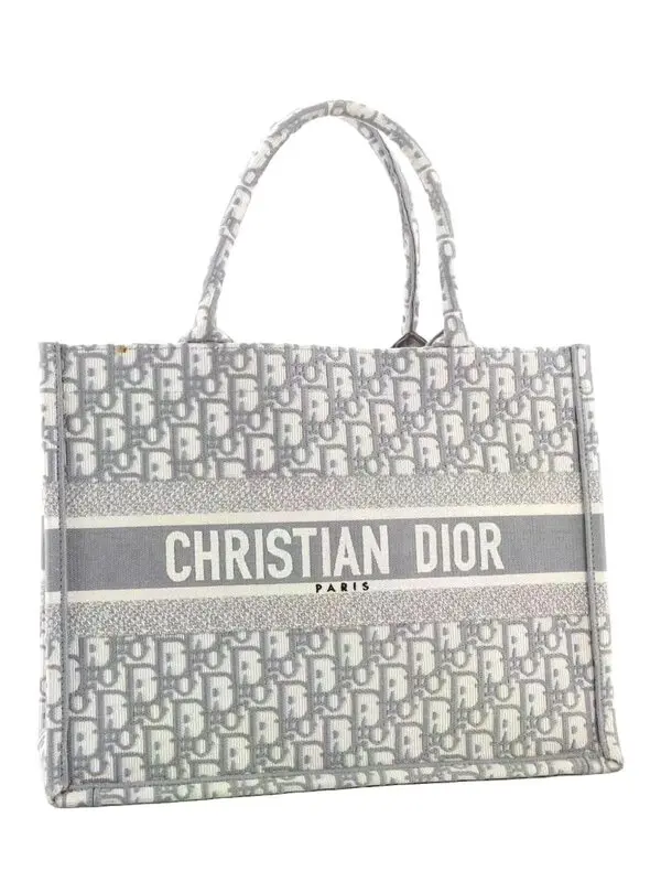 Dior Oblique Canvas Tote Bag - White
