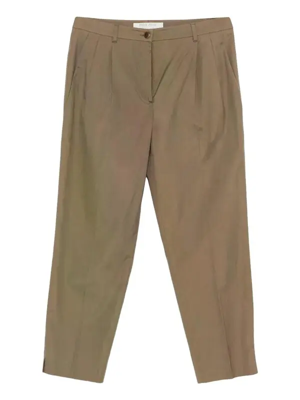 Miu Miu Pre-owned 2000s Pleat-detail Trousers - Green