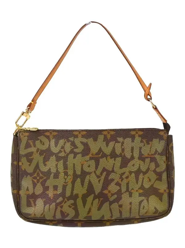 LOUIS VUITTON Graffiti Pochette Handbag - Brown