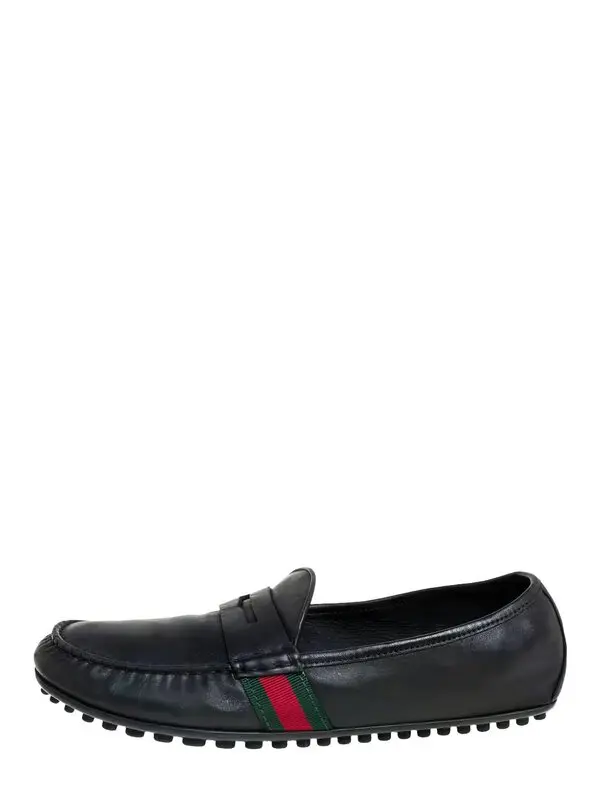Gucci Web-trimmed Loafers - Black