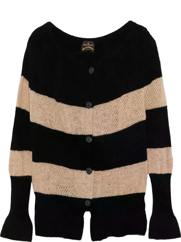 VIVIENNE WESTWOOD Striped Virgin Wool Cardigan - Black