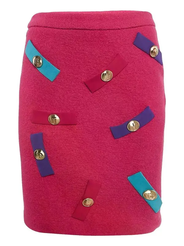 Moschino Wool Embellishment Skirt - Pink