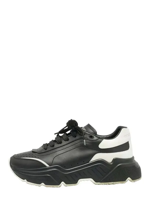 Dolce & Gabbana Leather Lace-up Sneakers - Black