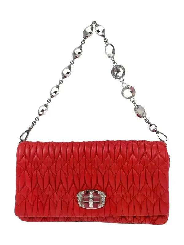 Miu Miu 2010s Matelassé-effect Shoulder Bag - Red