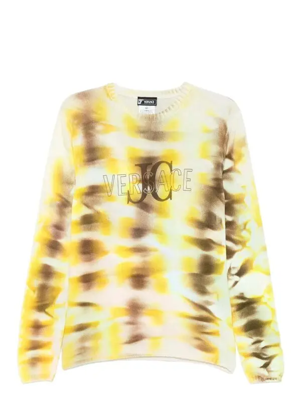 Versace 2000s Tie-dye Logo Sweater - Neutrals