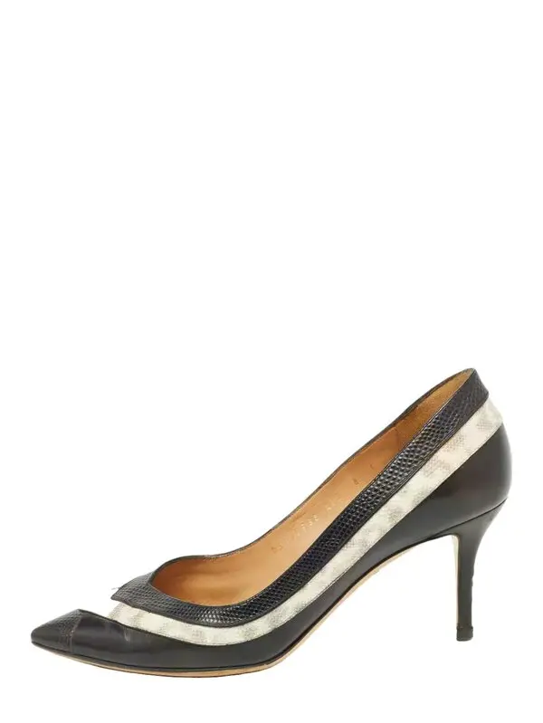 FERRAGAMO 85mm Panelled Leather Pumps - Black