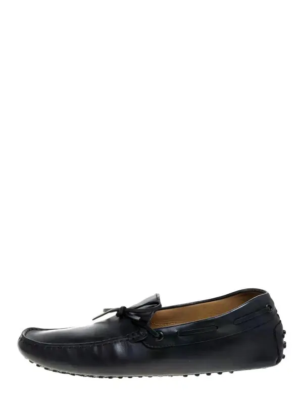 TOD'S Leather Boat Shoes - Black