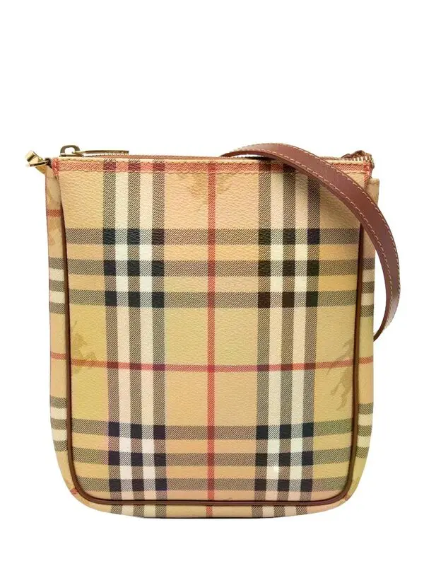 Burberry Haymarket Check Coated Canvas Crossbody Bag - Brown