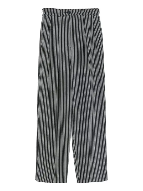 Saint Laurent 1990s Striped Trousers - Blue