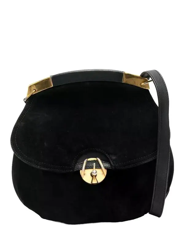 Gucci Suede Shoulder Bag - Black