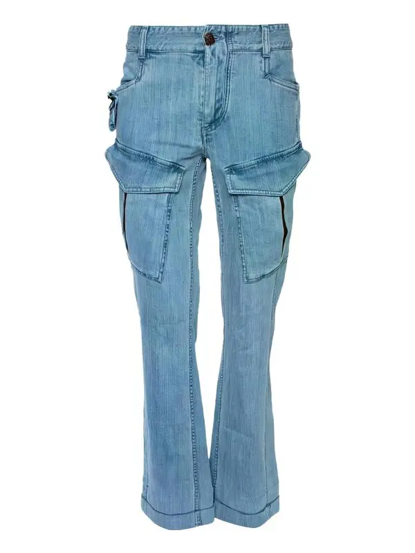 ROBERTO CAVALLI VINTAGE Boot-cut Jeans With Cargo Pockets - Blue