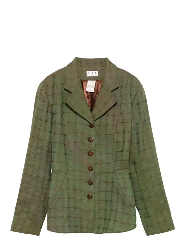 Alaïa 1980 Checked Jacket - Green