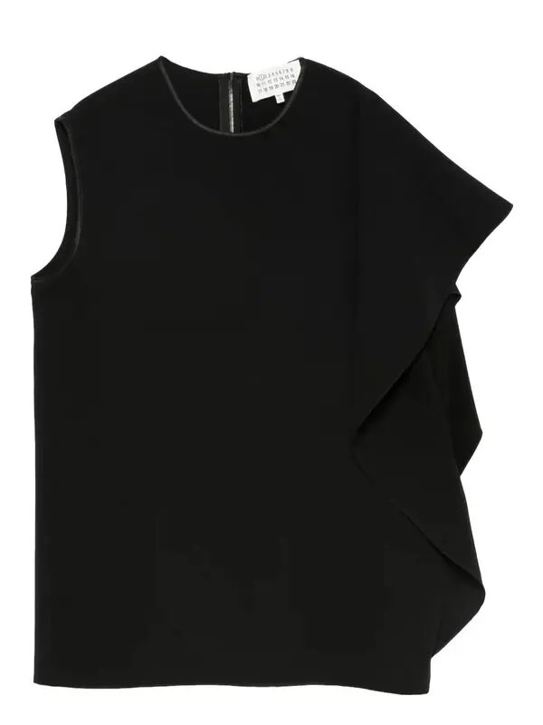 Maison Martin Margiela Asymmetrical Ruffle Blouse - Black