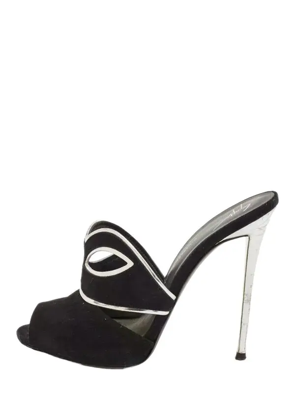 GIUSEPPE ZANOTTI 120mm Mask-detail Heeled Sandals - Black