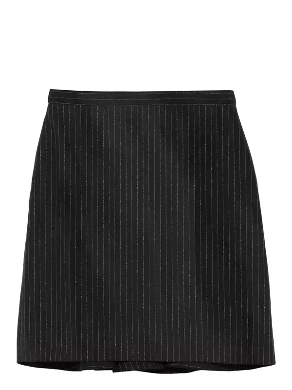 Alexander McQueen 2010s Pinstripe Skirt - Black