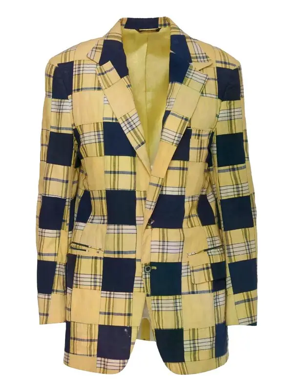 Vintage Single-breasted Blazer - Yellow