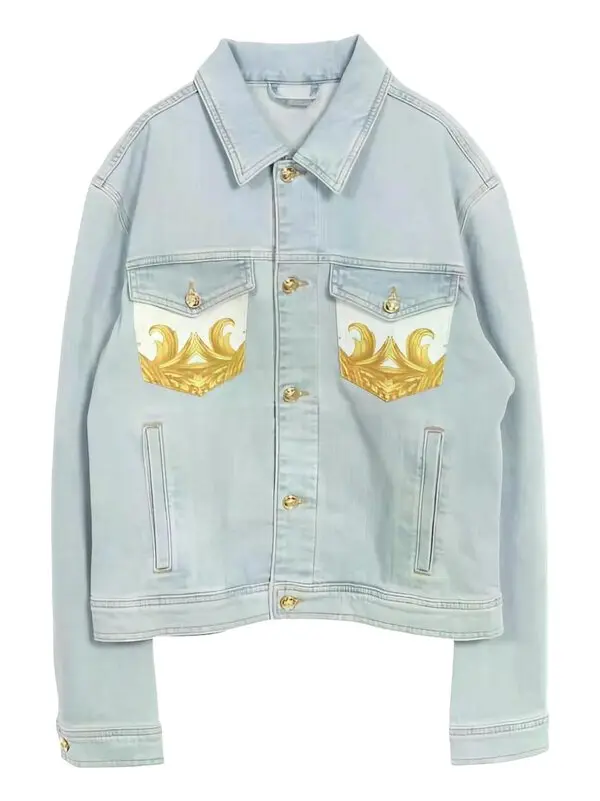 Versace 2010s Pocket Denim Jacket - Blue