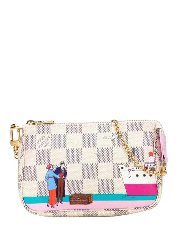 LOUIS VUITTON Damier Azur Illustre Transatlantic Mini Pochette Accessories Handbag - Multicolour