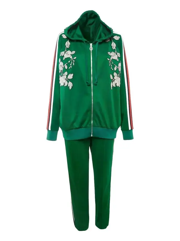 Gucci Floral-embroidered Tracksuit - Green