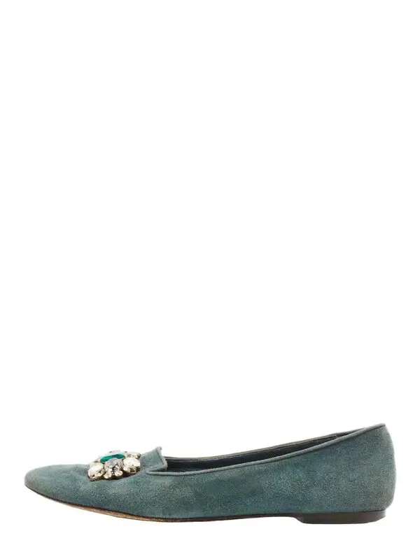 Dolce & Gabbana Crystal-embellished Ballet Flats - Green