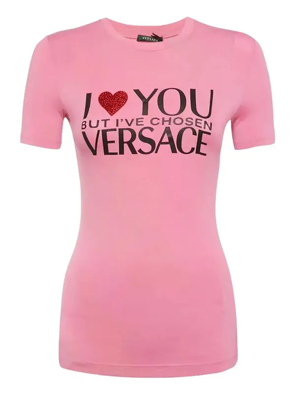 Versace Slogan-print T-shirt - Pink