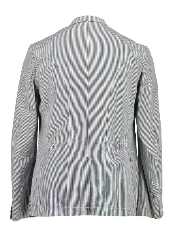 JUNYA WATANABE COMME DES GARCONS Striped Cotton Blazer - Blue