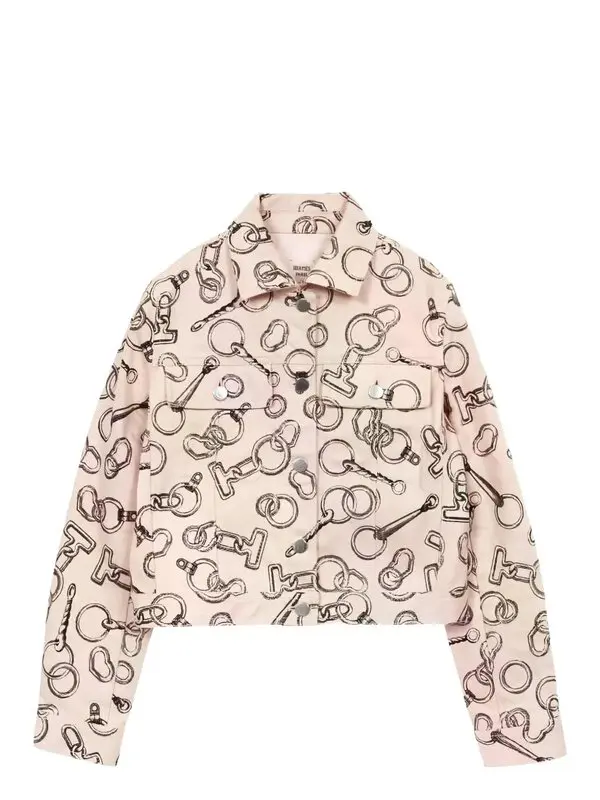 Hermès 2010s Printed Denim Jacket - Pink