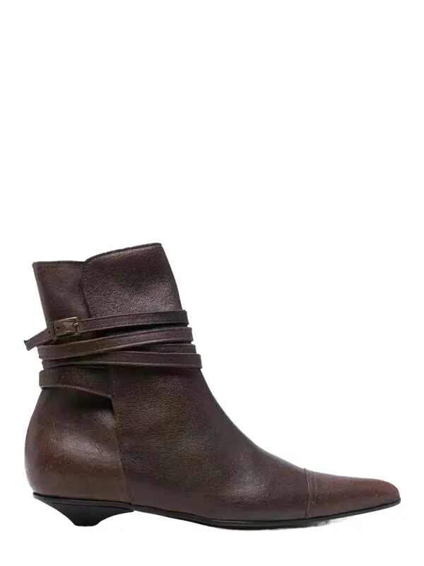 ROMEO GIGLI 1990s Leather Ankle Boots - Brown