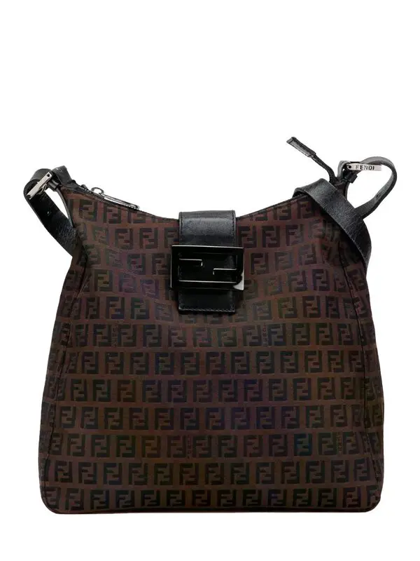 Fendi Zucchino Canvas Shoulder Bag - Brown