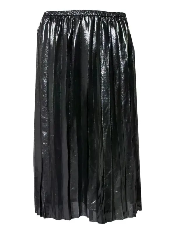 ISABEL MARANT VINTAGE Pleated Metallic Midi Skirt - Black