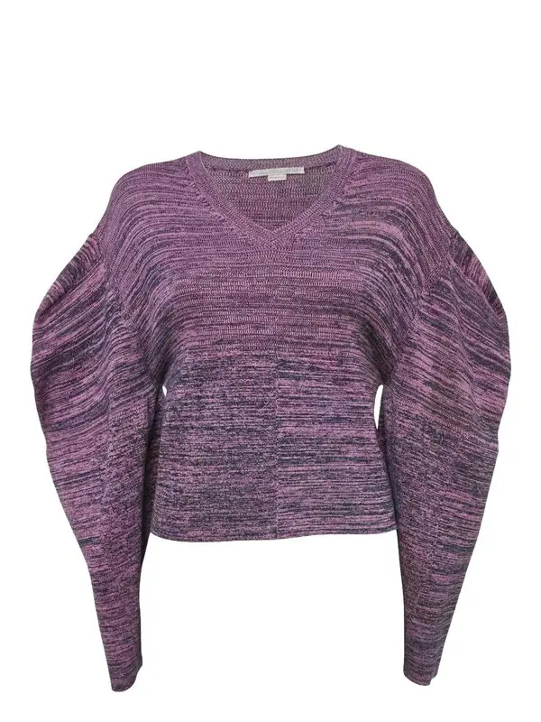 Stella McCartney Puff Sleeve V-neck Sweater - Purple