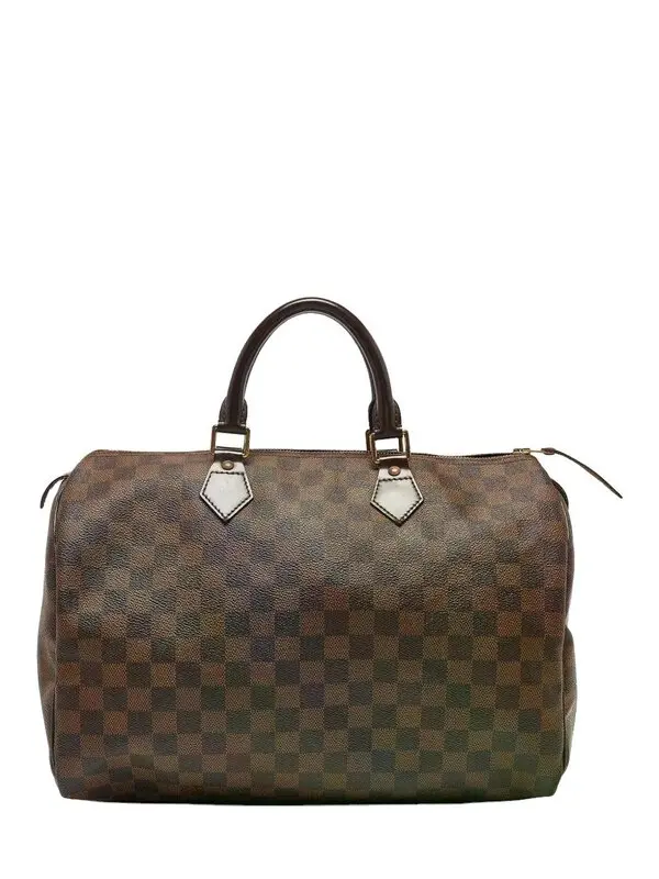 LOUIS VUITTON Damier Ebène Speedy 35 Tote Bag - Brown