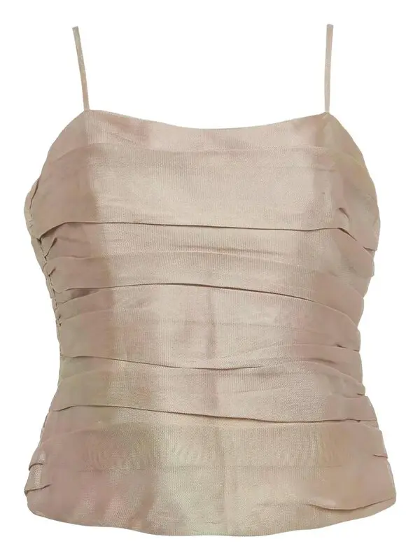 ARMANI Vintage Pleated Silk Top - Pink
