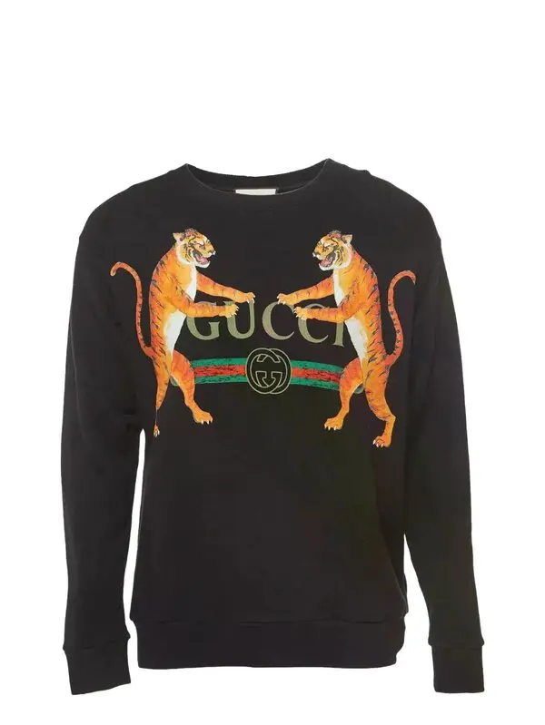 Gucci Tiger-print Sweatshirt - Black