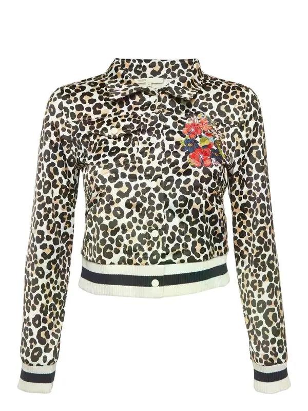 Maje Leopard Ribbed Jacket - White