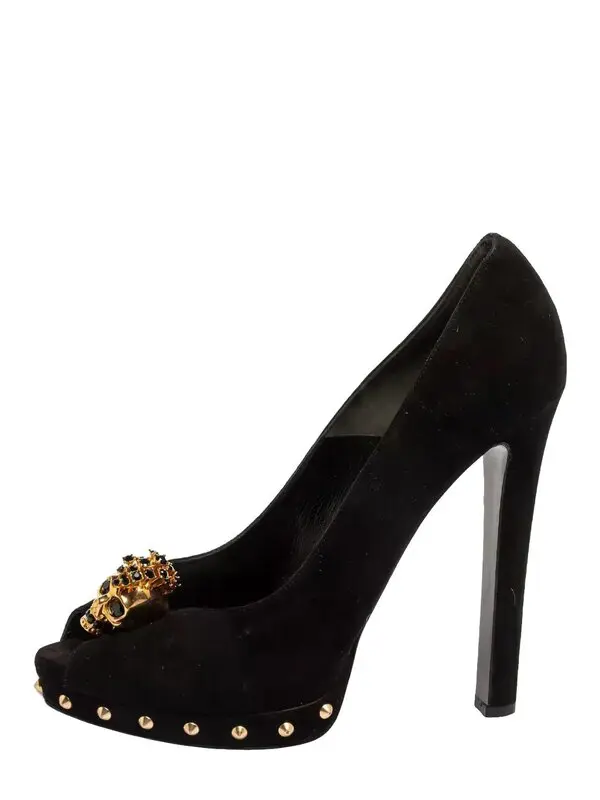 Alexander McQueen 135mm Skull-embellished Pumps - Black