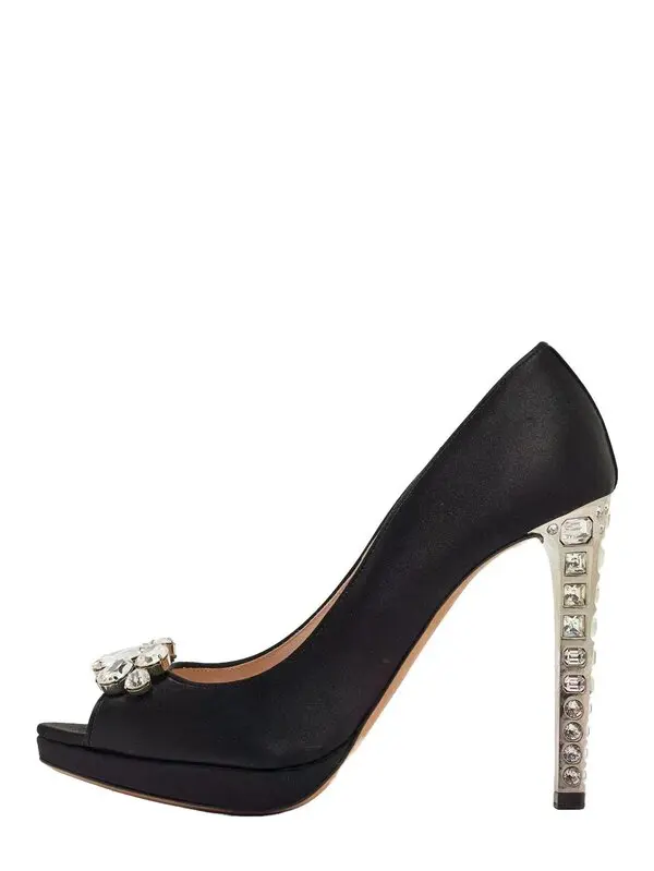Miu Miu 120mm Crystal-embellished Satin Pumps - Black