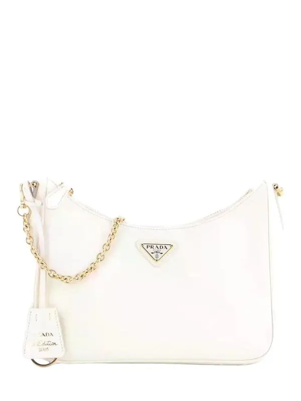 Prada Re-edition 2005 Saffiano Leather Shoulder Bag - White