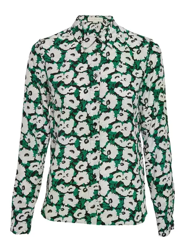 Stella McCartney Floral-print Silk Shirt - Green