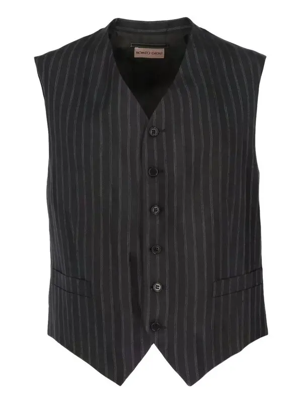 ROMEO GIGLI 1990s Pinstripe Single-breasted Waistcoat - Grey
